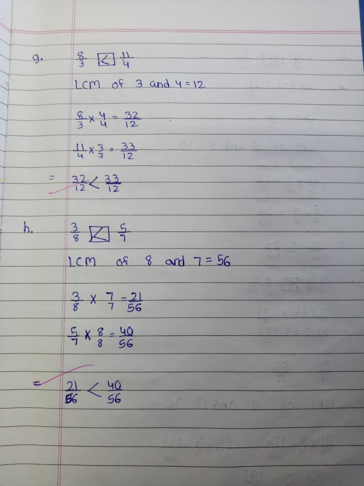 Math ch-Fractions notebook work