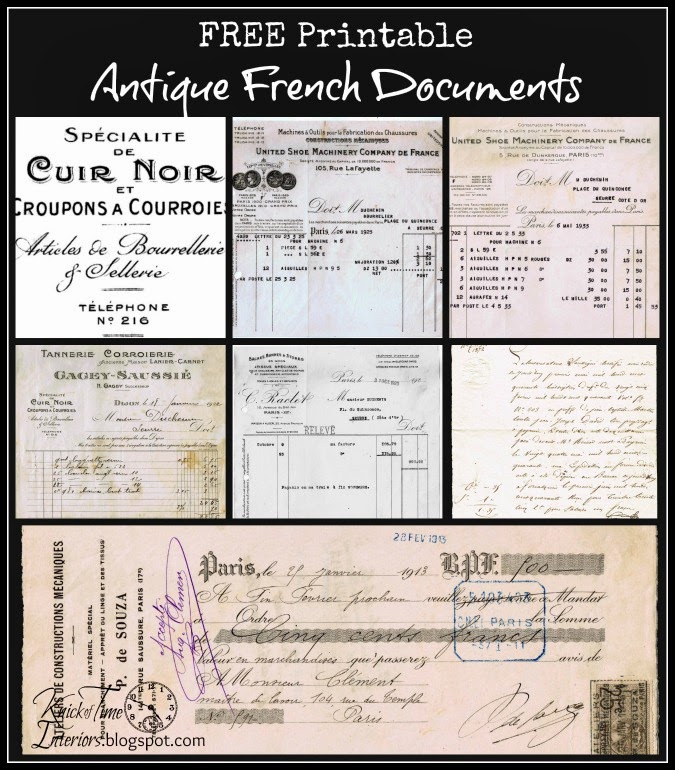 Antique Graphics Wednesday - French Document Printable - Knick of Time