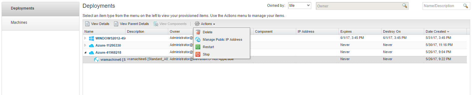 -: vRA Integration with Microsoft Azure