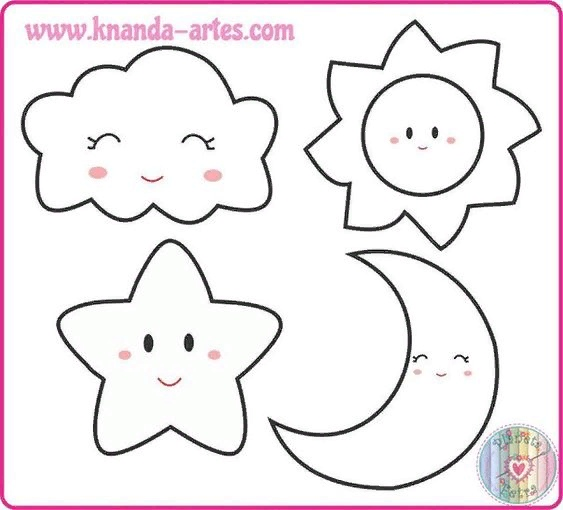 Molde mobile-artesanato com feltro - Feltro e moldes para artesanato