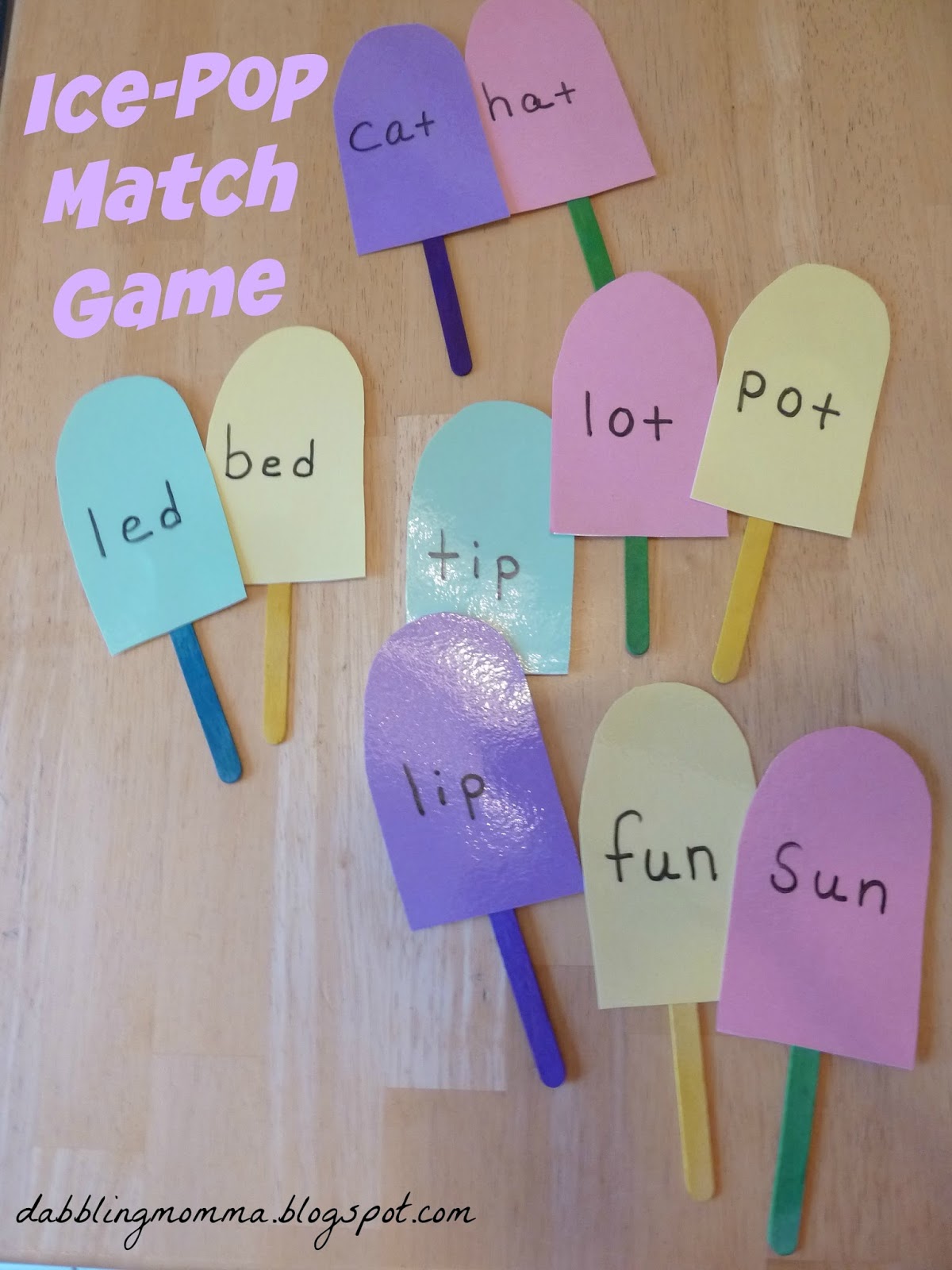 Dabblingmomma: Ice-Pop Match Game