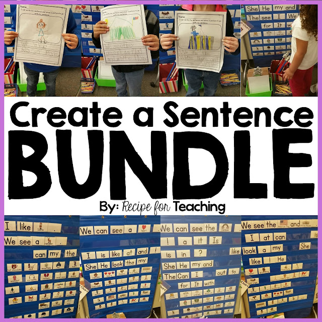 Create a Sentence - Recipe for Teaching