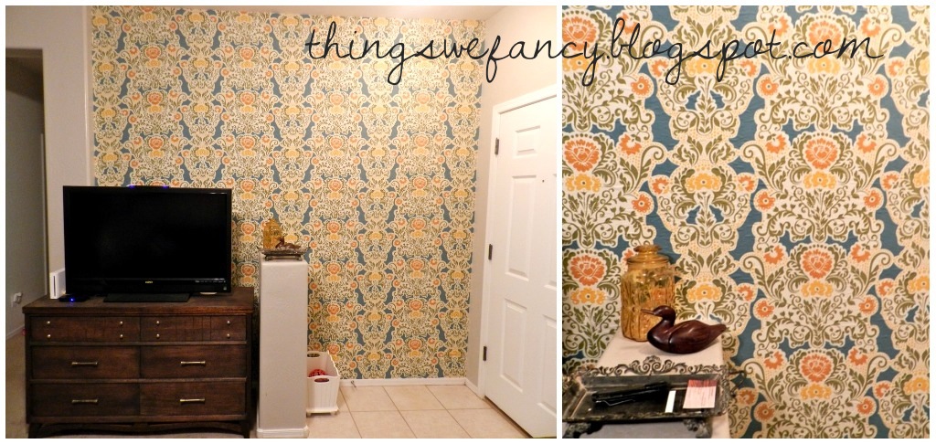 Things We Fancy - Using Fabric as Wallpaper Tutorial - DIY Show Off ...