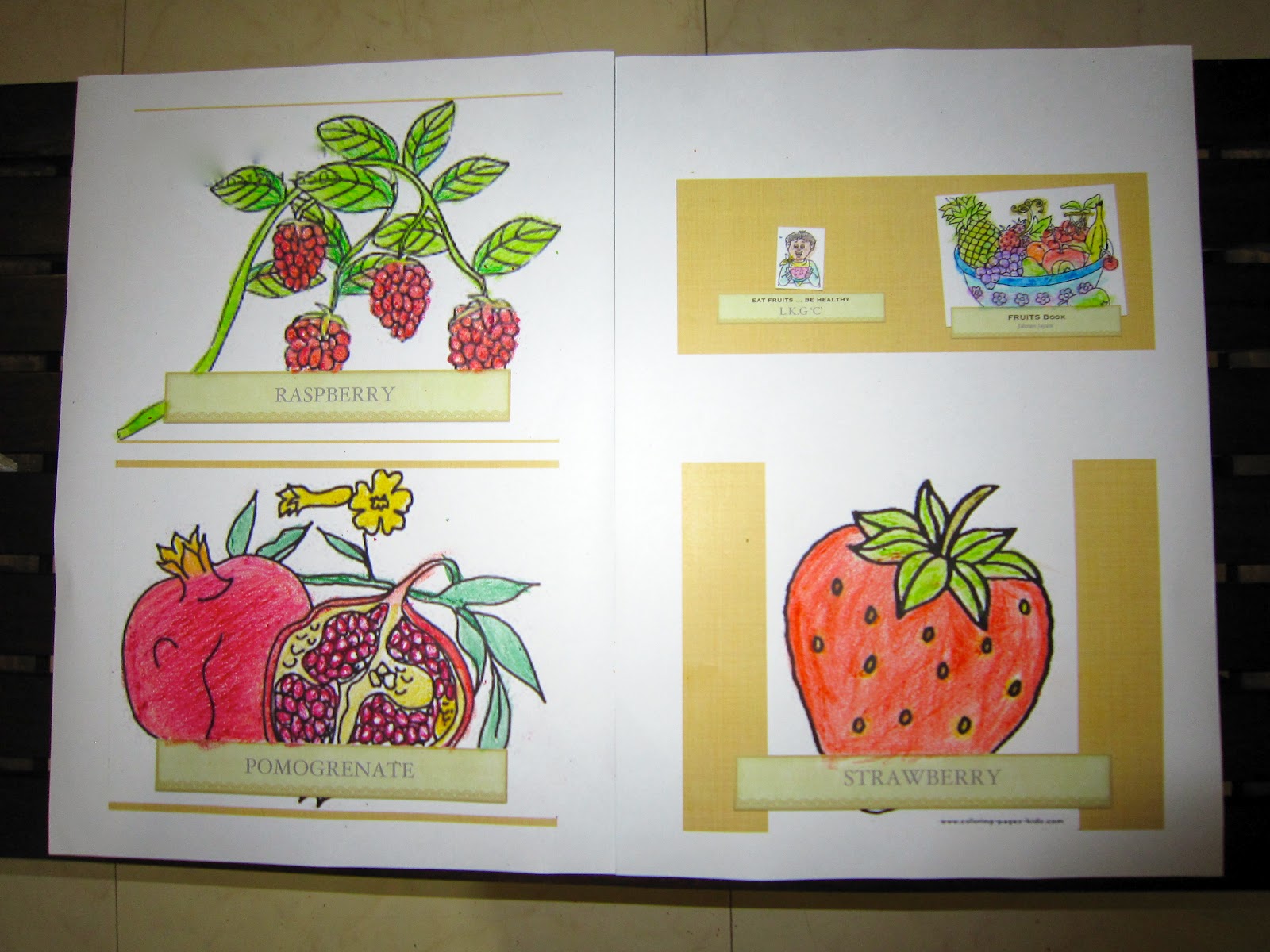 For Kids: Fruits Book - pics coloured with crayons by jahnu n myself ...