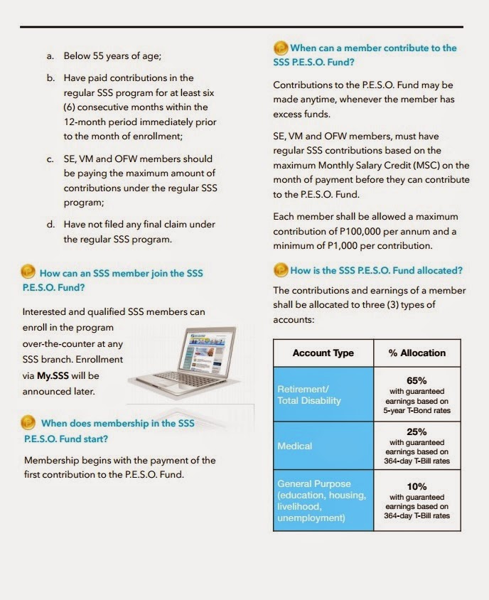 Make Today Count: More on the SSS-PESO Fund --- here's the brochure