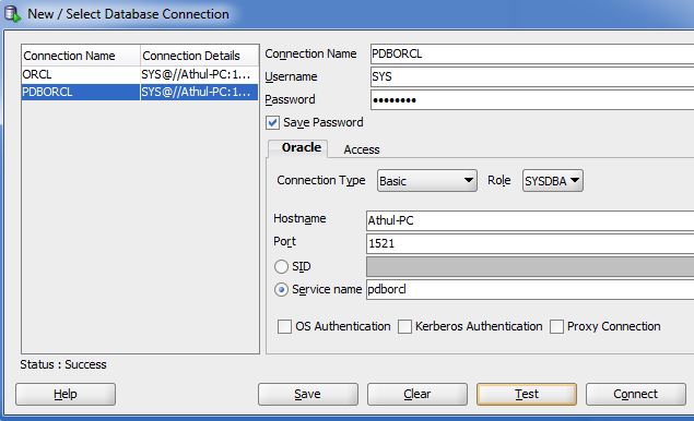 Discover BI: Connect to a Pluggable Oracle 12c Database