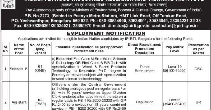 Indian Plywood Industries Research & Training Institute (IPIRTI ...