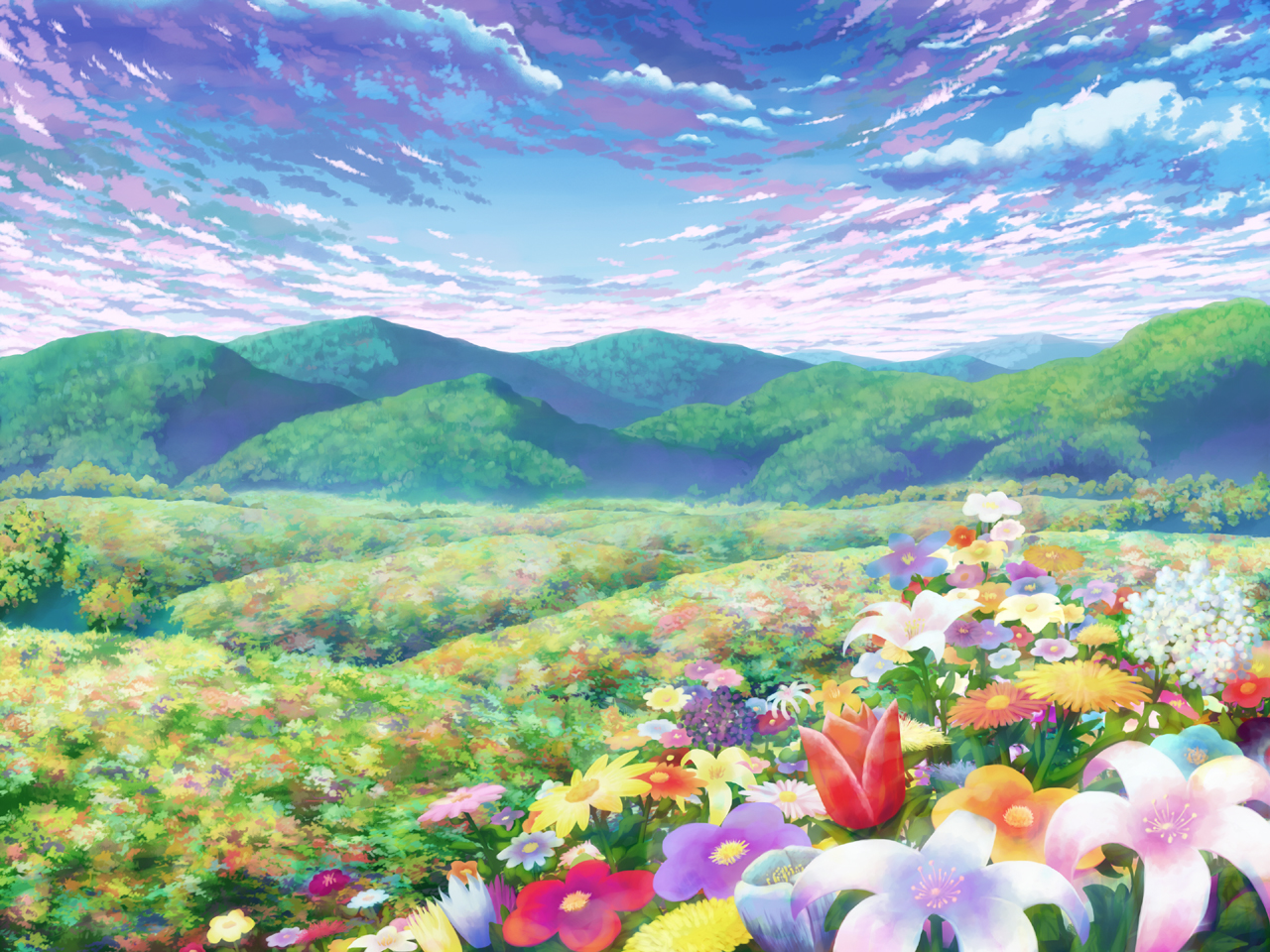El Refugio de Rain: Imagenes estilo anime con flores 2