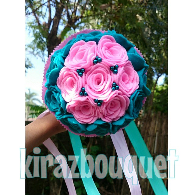 jual buket bouquet bunga handbouquet satin flanel handmade pernikahan ...