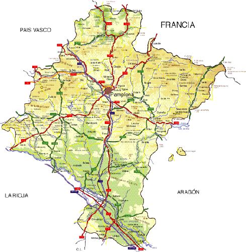 Navarra Mapa Ciudad de la Región