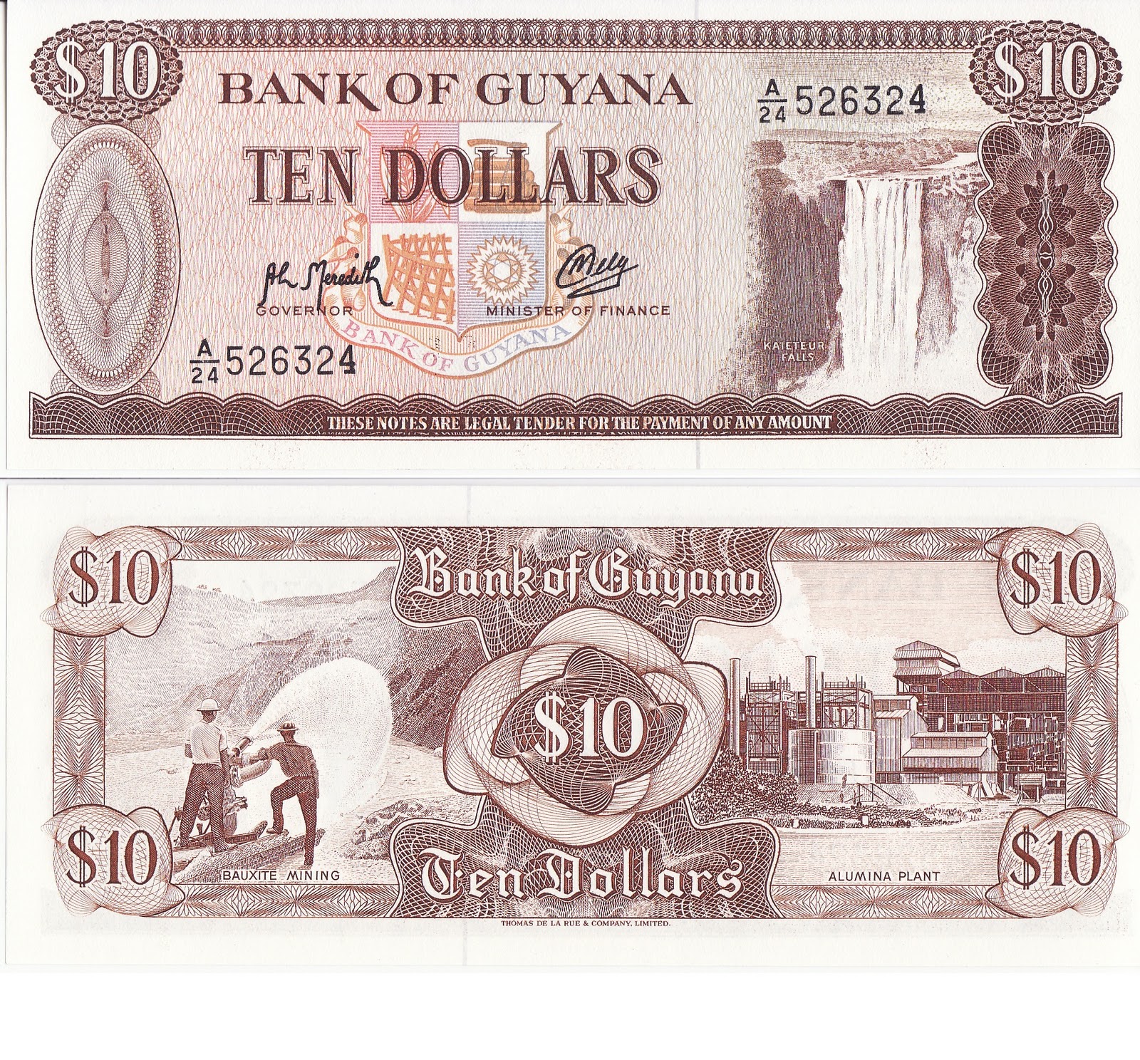 Randhawa's Bank Notes And Collectibles: Guyana $10 Bank Note