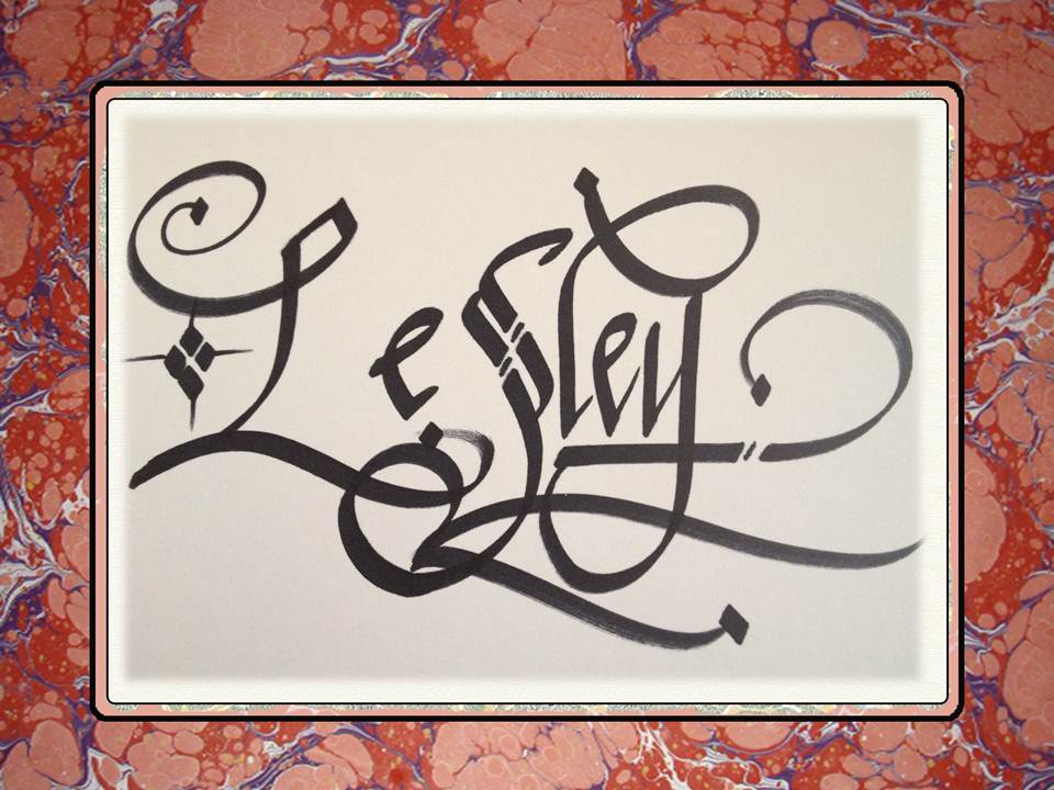 Calligraphy Art: Lesley in calligraphy