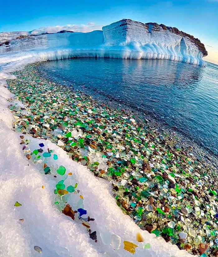 Glass Beaches with Colorful “Pebbles”