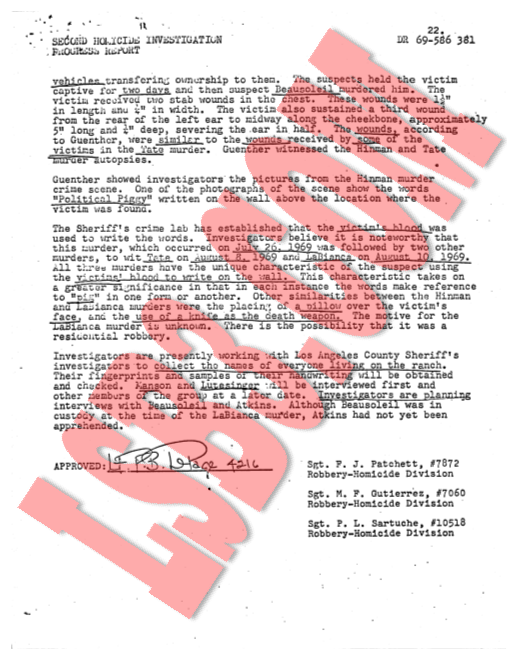 The Tate-LaBianca Homicide Research Blog