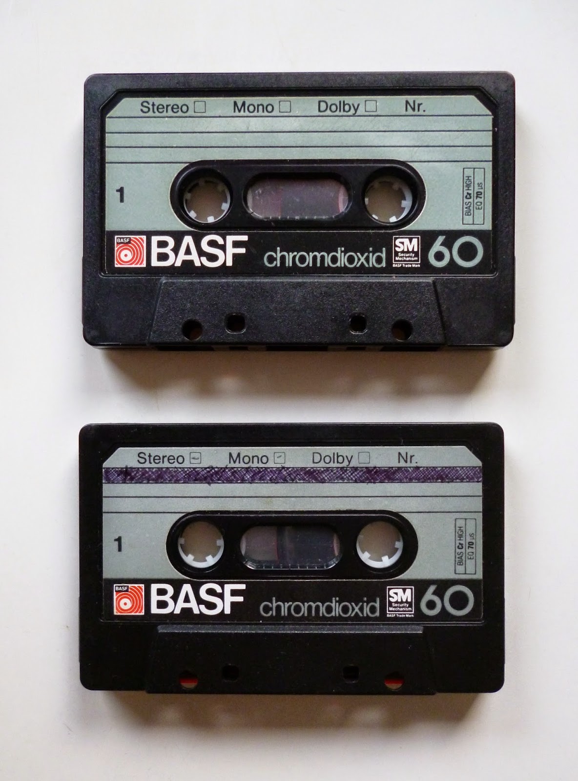 Musikkassetten : ON SALE: 2x BASF audio cassettes / chromdioxid SM 60 / ...
