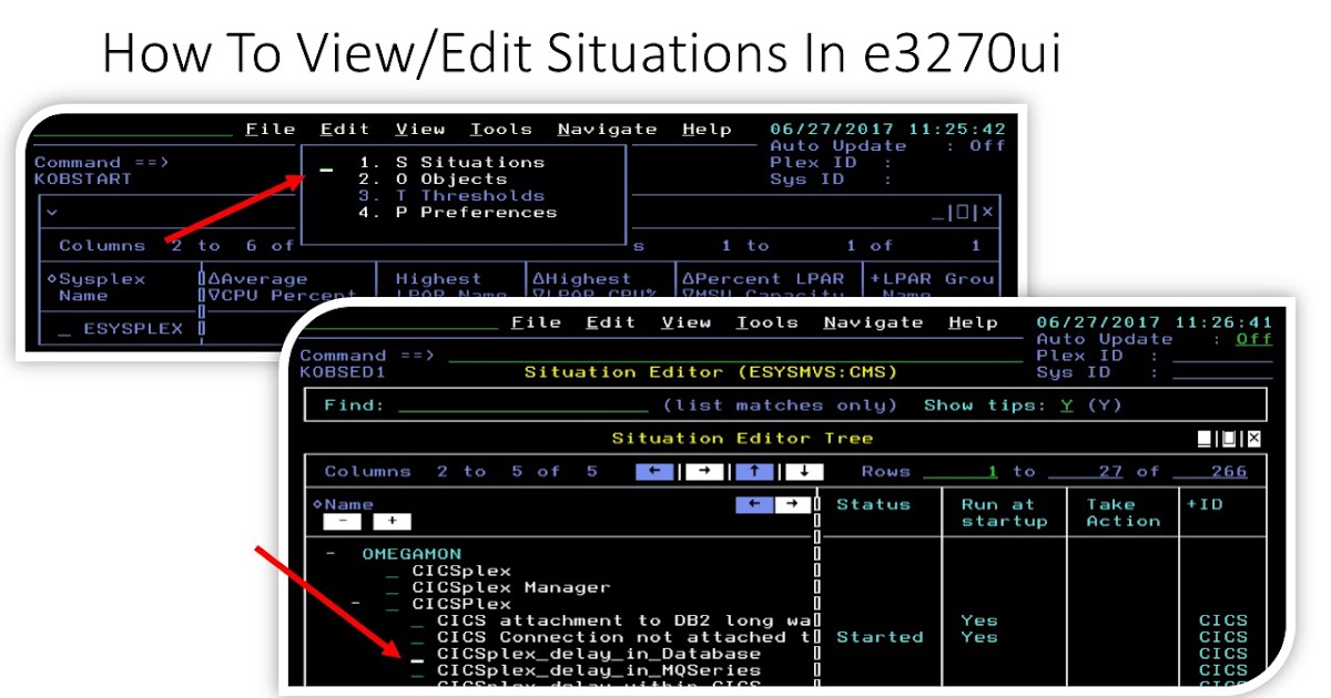 IBMzManage: Situation edit support in the e3270 ui