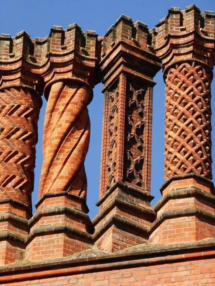 Twisted brick work columns