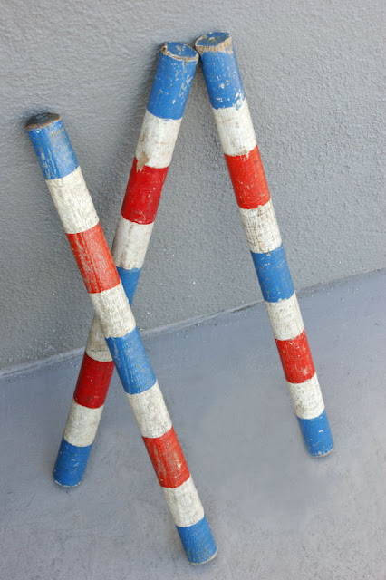 Dioramas and Clever Things: 1930s Juggling Batons. Red, White and Blue