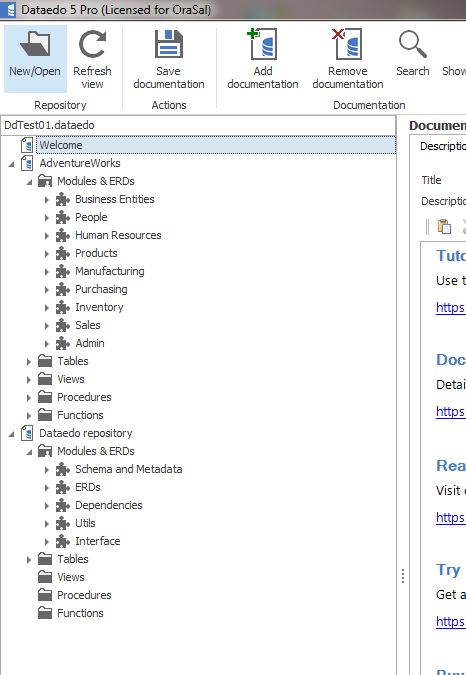 OraSal: Dataedo software, Part 03: First Oracle connection - 01