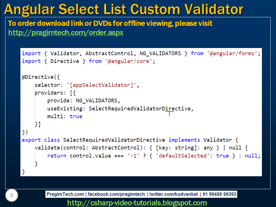 Sql Server Net And C Video Tutorial Angular Custom Validator Example Template Driven Forms