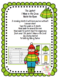 The Jacket I Wear in the Snow- Write the Room ~ Preschool Printables