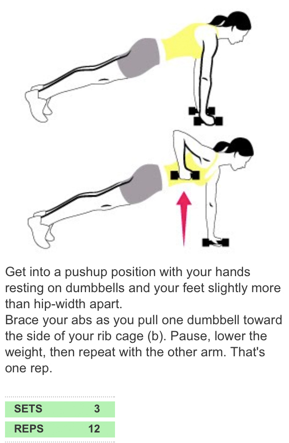 Getting fit and happy.: Push Up Position Row