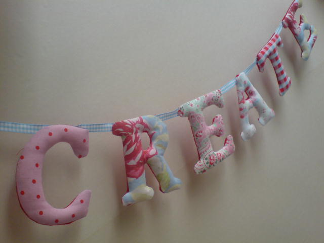 The Sew Happy Shop: Personalised bunting: CREATE - handmade