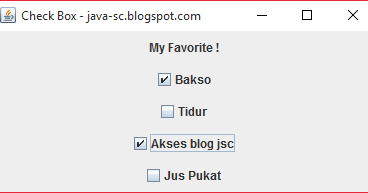 Cara Membuat jCheckBox Pada Komponen Swing di Java - JavaSC Developer