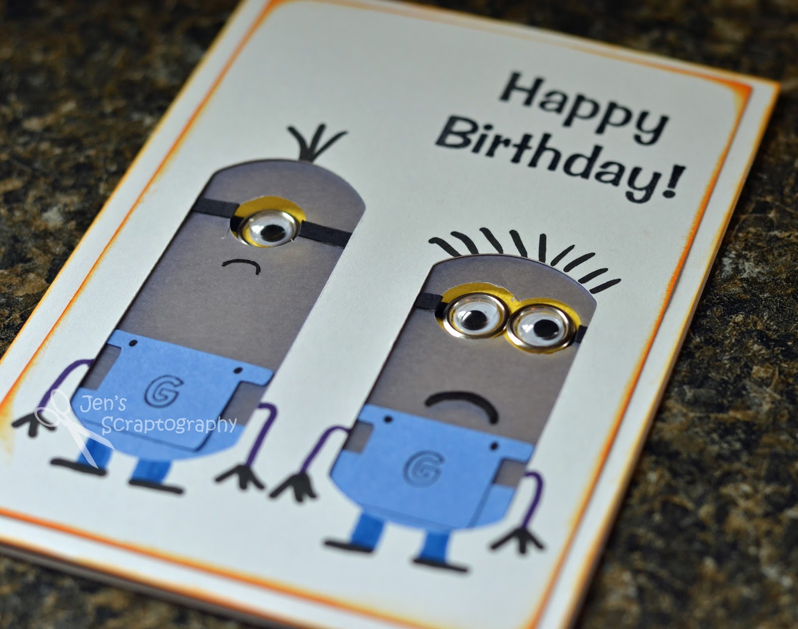 Jen's Scraptography: Despicable Me Minion Birthday Card