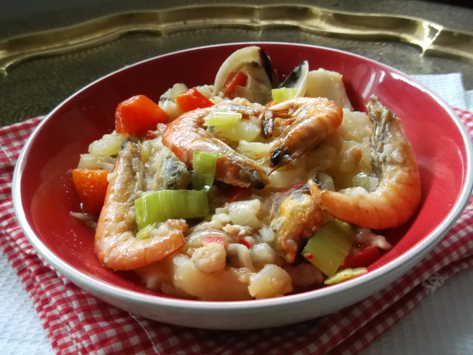 Mariscada com legumes