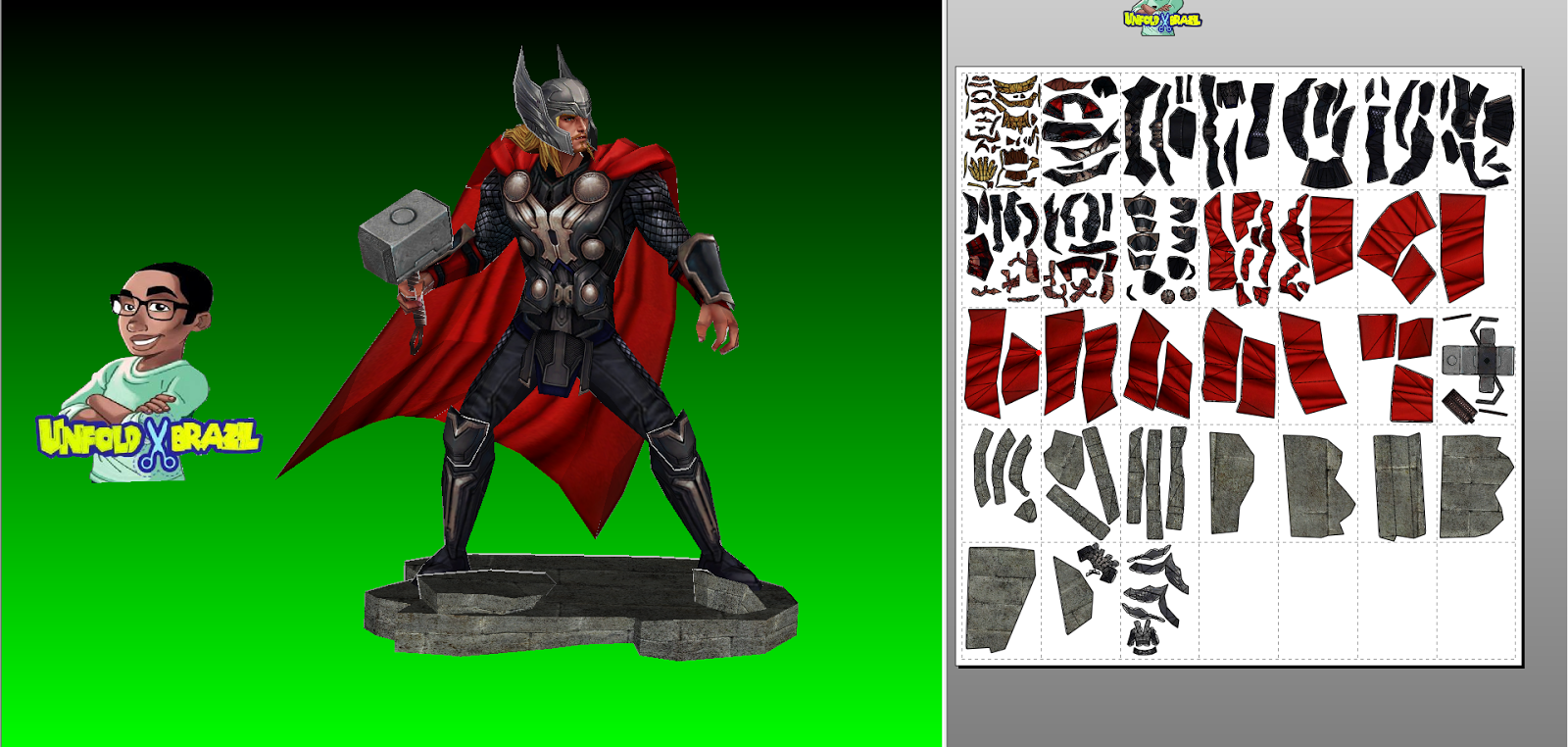 Papercraft Thor Movie Unfold Brazil