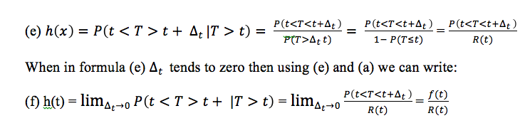 Quality Analytics: Relationship between PDF, CDF, Reliability Function and Hazard Function