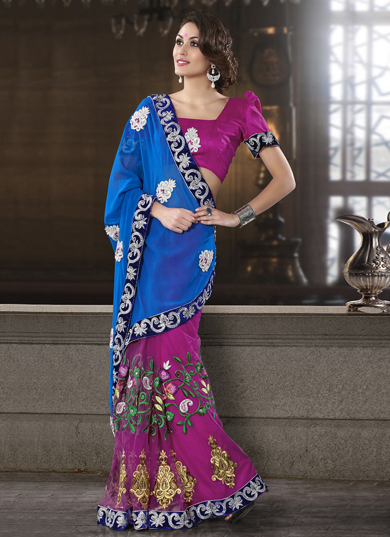 Pink and Purple Exclusive Saree Designs - missy lovesx3