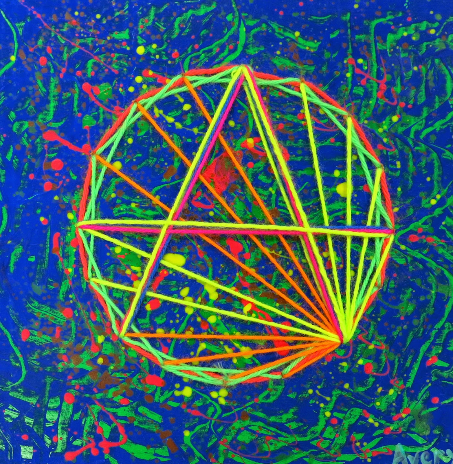 Cassie Stephens: In the Art Room: A String-Stitched Dot for Dot Day!