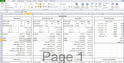 Analysis of Rates Of Building Construction Sheet in Excel | Aoo3D