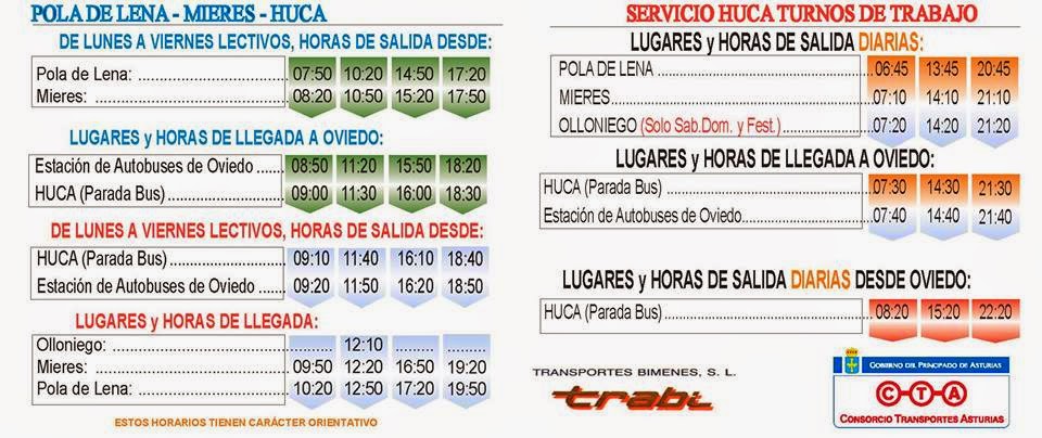 Autobuses de Asturias: Nuevos horarios de Llaneza entre Pola de Lena ...
