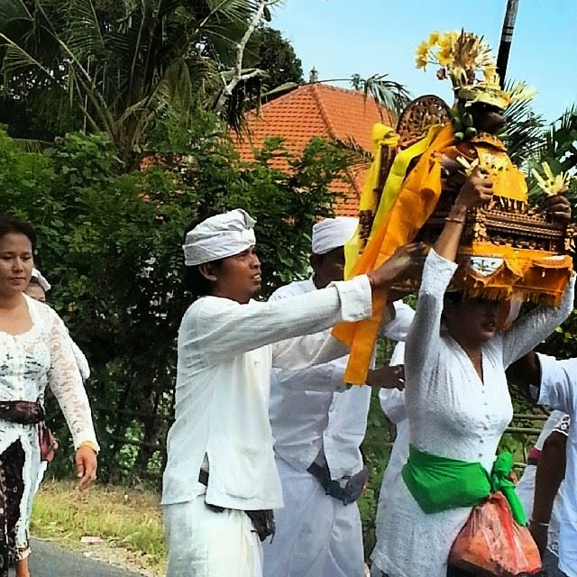 Melasti ceremony before the celebration of Nyepi