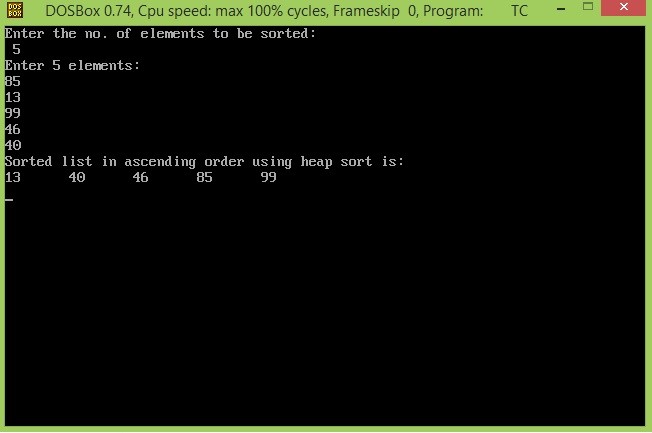 DAA Lab program to perform heap sort DAA Lab program to perform heap sort