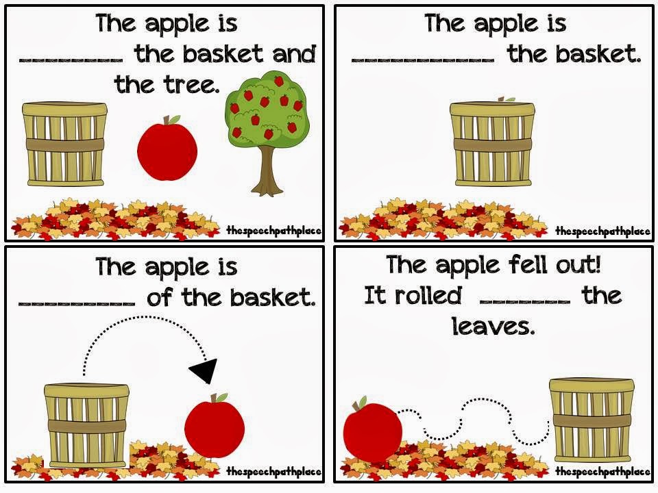 The Speech Path Place: Prepositions: Where's the apple?