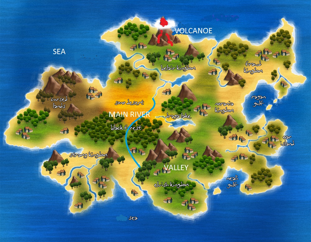 My Imaginary Deserted Island : Map of the Island