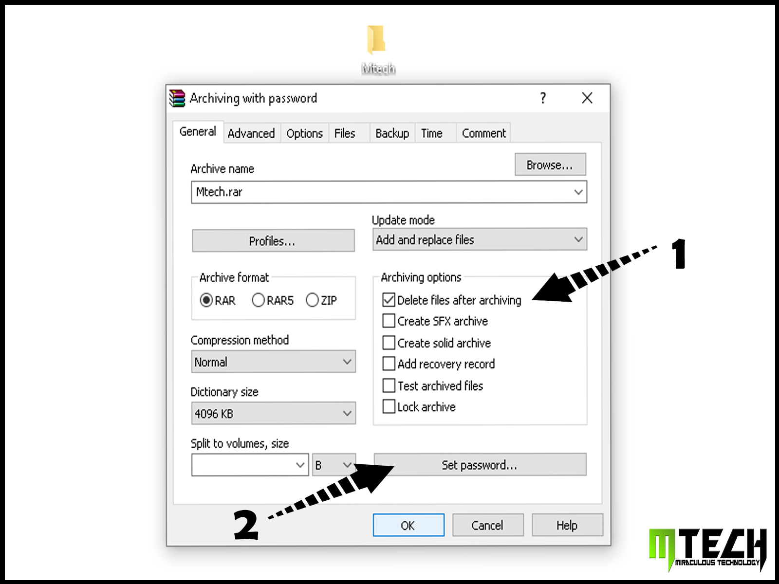 How to Add a Password to a RAR File | Miraculous Technology