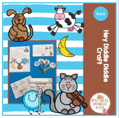 Hey Diddle Diddle Craft ~ Preschool Printables