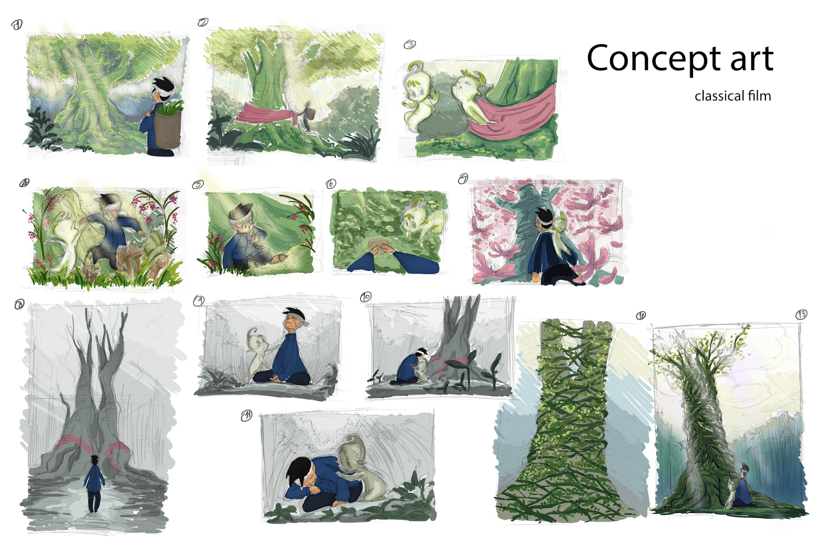 saikirin animator : rough storyboard and color script