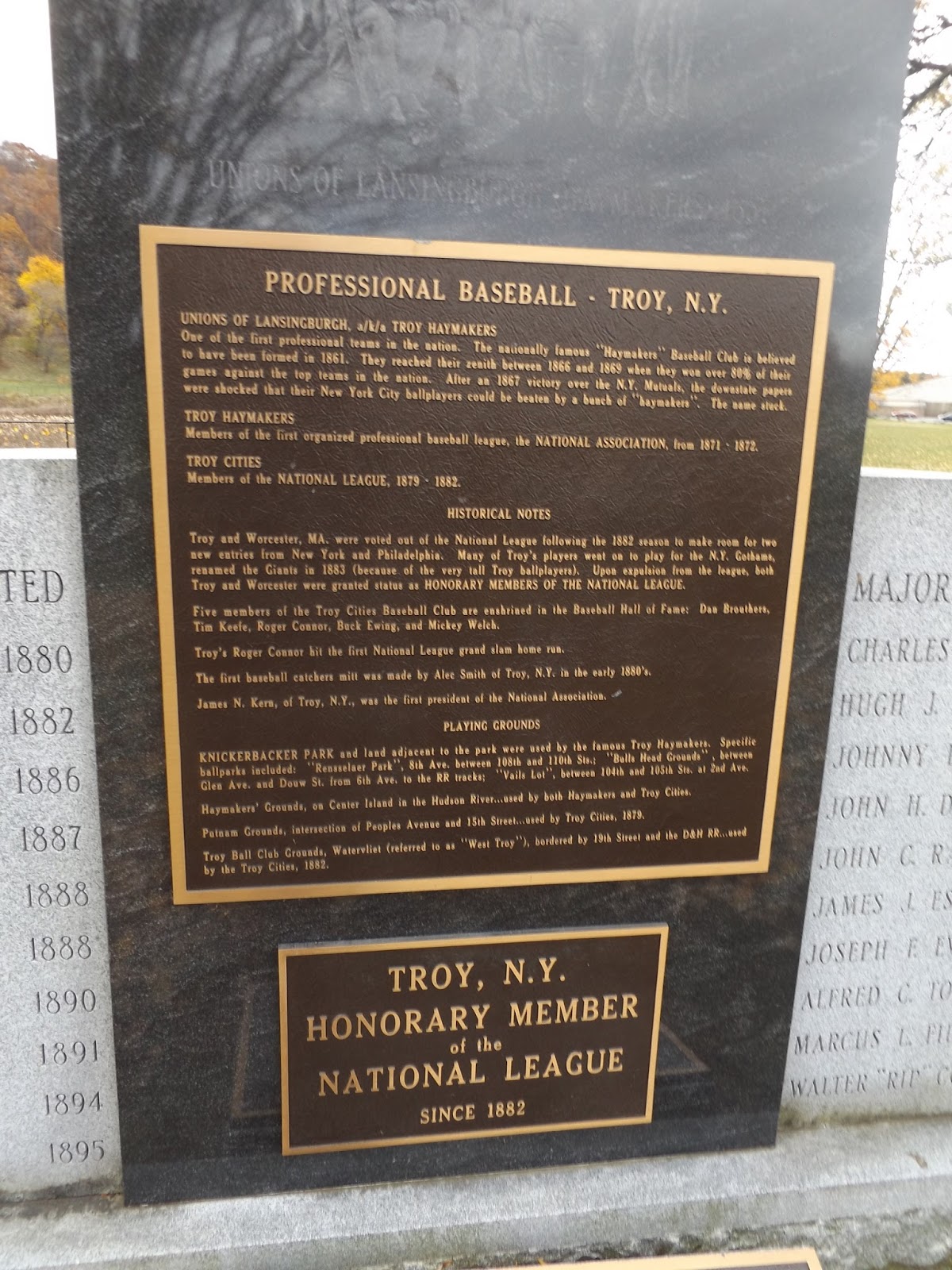 Troy Baseball Monument - Troy, New York