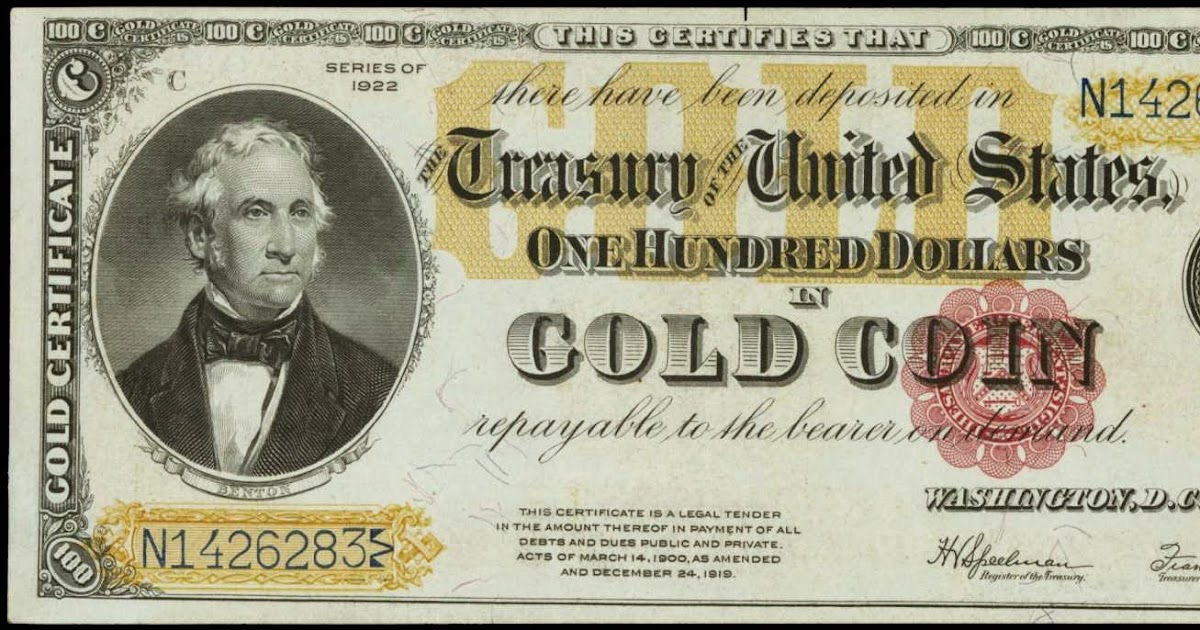 1922 One Hundred Dollar Gold Certificate, Thomas Hart Benton|World ...