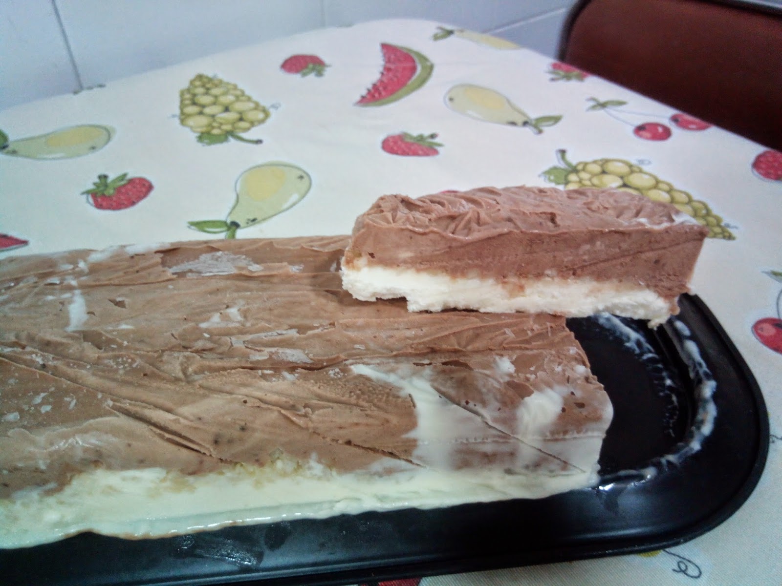 La Cocina de Bea y sus Chicos: Helado de nata y chocolate para corte