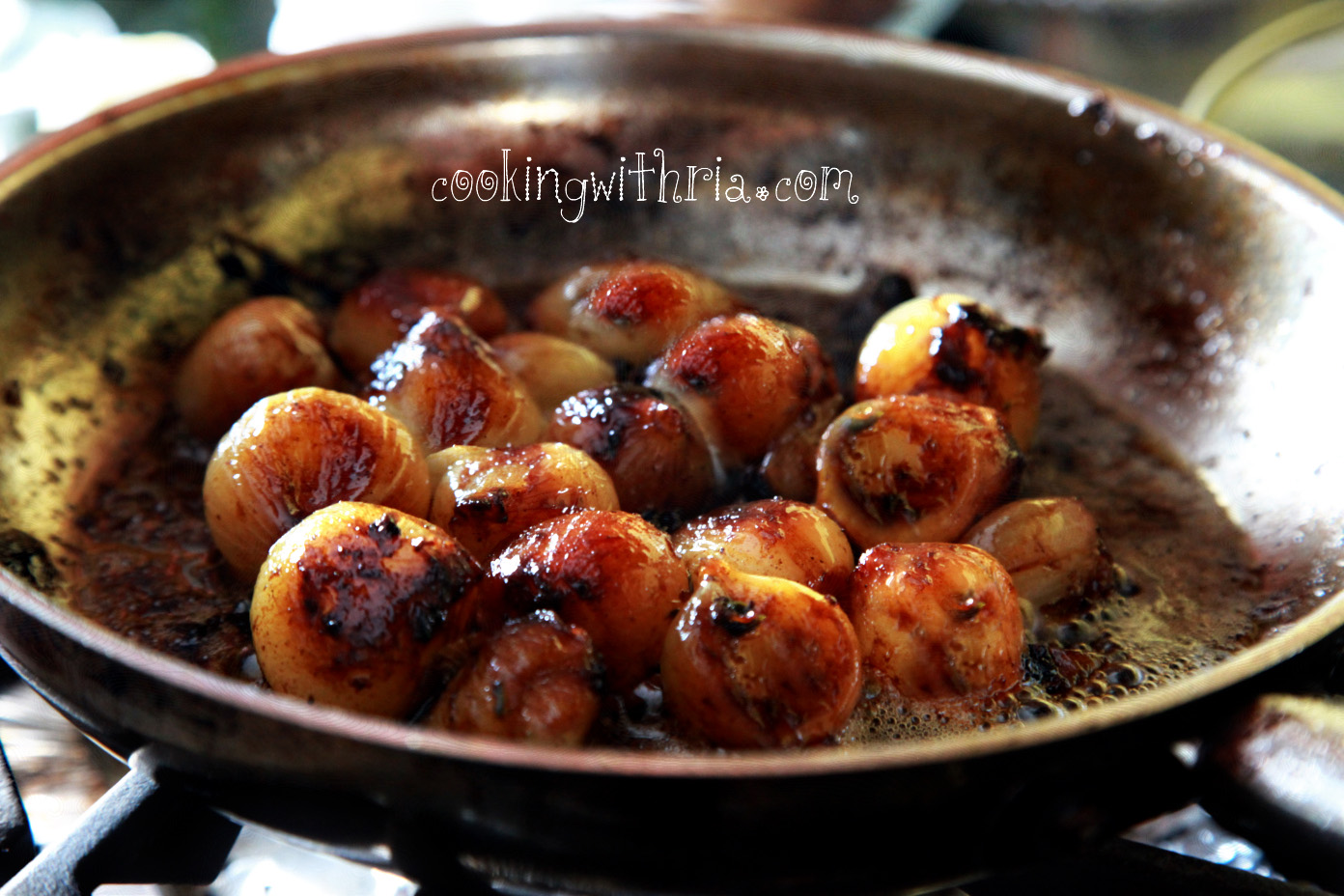 Brown Braised Pearl Onions