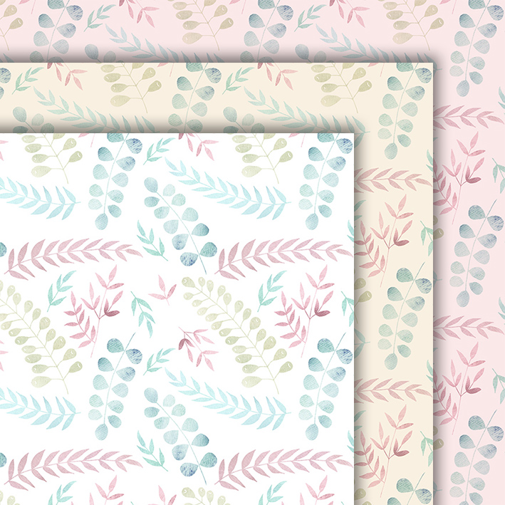 Katona Dóra: Pastel Floral Pattern Papers