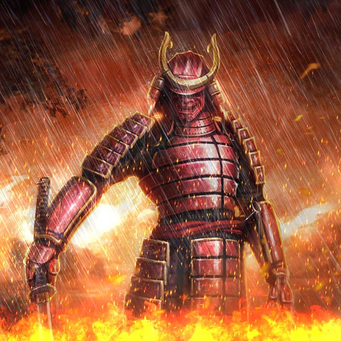 Samurai on Fire Wallpaper Engine