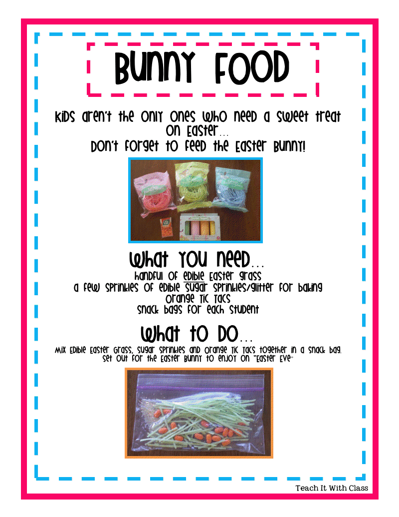 Teach it With Class: Bunny Food FREEBIE